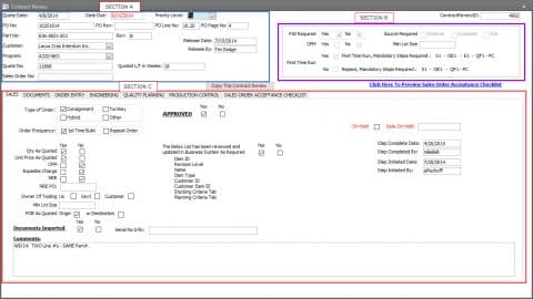Contract Review Software for ISO AS9100 Manufacturing and Aerospace